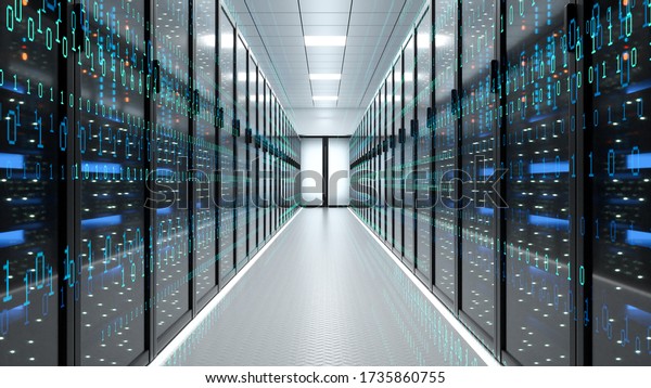 Working Data Center Full Rack Servers Stock Illustration 1735860755