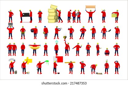 Working People Various Poses Stock Illustration 217487353 | Shutterstock