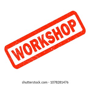 Workshop Red Rubber Stamp On White Stock Illustration 1078281476 ...