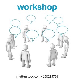 Workshop White Cartoon Characters White Background Stock Illustration ...