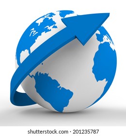 World Arrow Representing Solar System Globalize Stock Illustration ...
