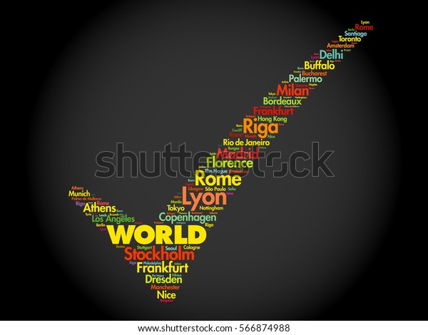 World Check Mark Word Cloud Concept Stock Illustration 566874988 ...
