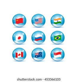 「World Countries Flags Set Bubbles Shadows」のイラスト素材 453366103 | Shutterstock