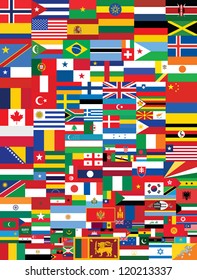 World Flags Background Vector Illustration 스톡 벡터(로열티 프리) 156138521 ...
