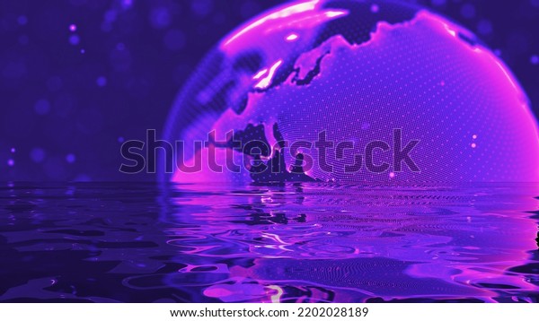 World Globe Metaverse Earth Map Background Stock Illustration ...