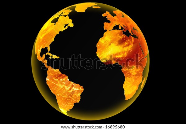 World Globe On Fire Stock Illustration 16895680 | Shutterstock