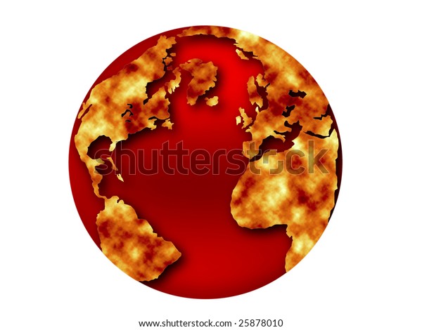 World Globe On Fire Stock Illustration 25878010 | Shutterstock