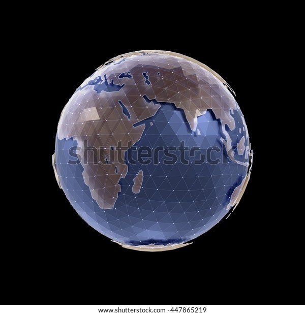 World Globe Polygonal Cg Model Globe Stock Illustration 447865219