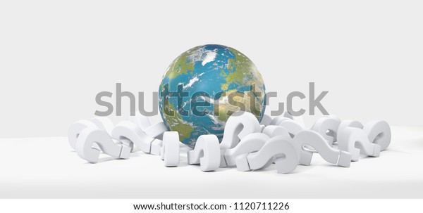 World Globe Question Marks 3dillustration Stock Illustration 1120711226 ...
