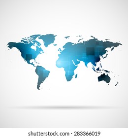 World Map Stock Vector (Royalty Free) 123867013 | Shutterstock