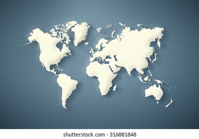 World Map Shadow Blue Gradient Background 스톡 일러스트 1343067548 | Shutterstock