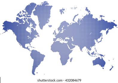 Vektor Stok Blue World Map All Countries Borders (Tanpa Royalti ...