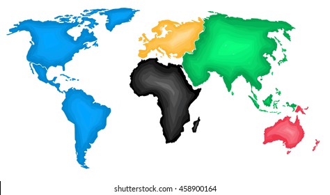 Simplified World Map Drawn Sharp Straight Stock Vector (Royalty Free ...