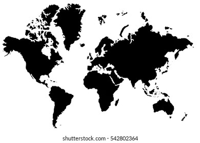 Vektor Stok High Resolution Map World Split Into (Tanpa Royalti ...