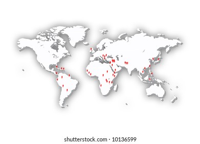 Political Map World White Map Country Stock Vector (Royalty Free ...