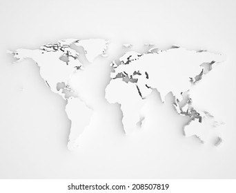 World Map Detailed Design White Color Stock Illustration 1448332289 ...