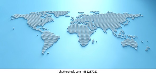 World Map 3d Stock Illustration 681287023 | Shutterstock