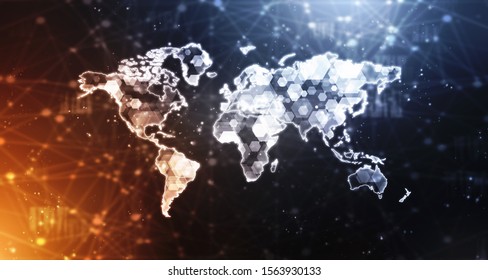 World Map Abstract Background Stock Illustration 1563930133 | Shutterstock
