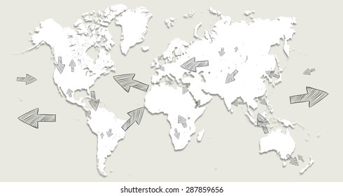 World Map Arrows Stock Illustration 287859656 | Shutterstock
