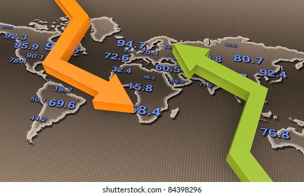 World Map Arrows Stock Illustration 84398296 | Shutterstock