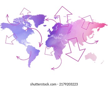 World Map Arrows Dynamics Moving Stock Illustration 2179203223 ...