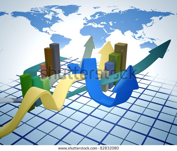 World Map Arrows Graph Curve Stock Illustration 82832080 | Shutterstock
