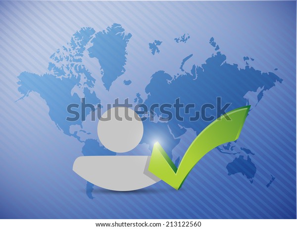 World Map Avatar Check Mark Illustration Stock Illustration 213122560 ...