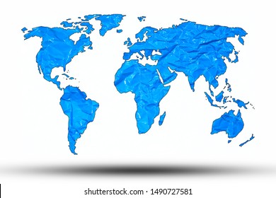 World Map Blue On White Background Stock Photo 1691198257 | Shutterstock