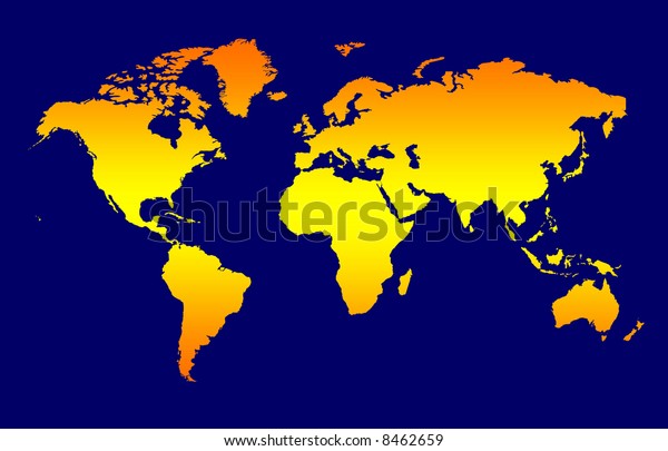 World Map Background Orange Gradient Continents Stock Illustration 8462659