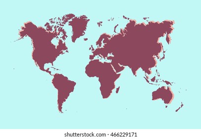 Red World Map Vector Illustration 스톡 벡터(로열티 프리) 304399817 | Shutterstock