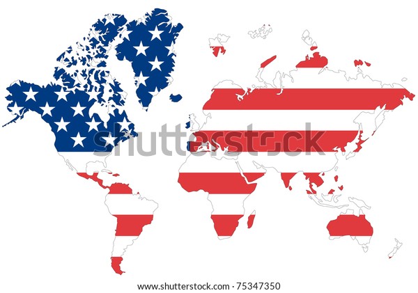 World Map Background Usa Flag Stock Illustration 75347350 | Shutterstock