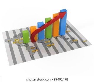 World Map Bar Graph Stock Illustration 99491498 | Shutterstock
