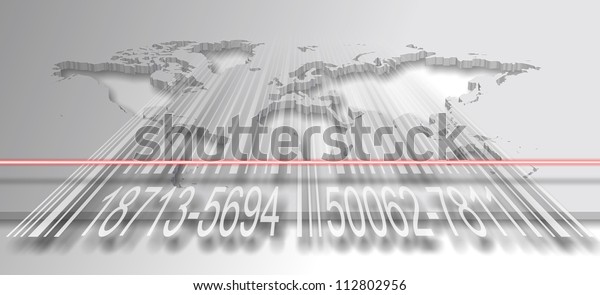World Map Barcode Red Laser Scanning Stock Illustration 112802956 | Shutterstock