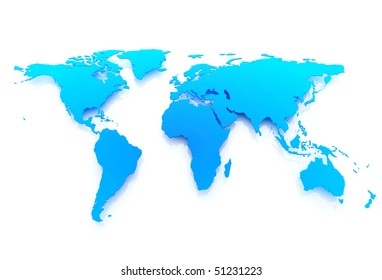 Blue Business World Map Stock Illustration 45394609