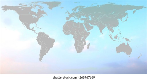 World Map Blurred Background Sky Abstract: ภาพประกอบสต็อก 269478614 ...