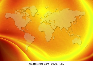 World Map Bright Orange Background 스톡 일러스트 217084585 | Shutterstock