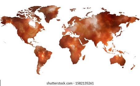 World Map Burning Fire Flames Sparks Stock Illustration 1582135261 ...