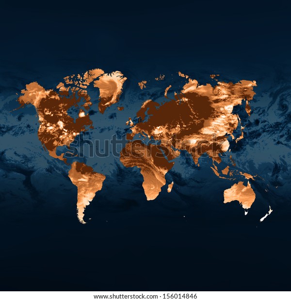 World Map Color Dark Background Stock Illustration 156014846 | Shutterstock