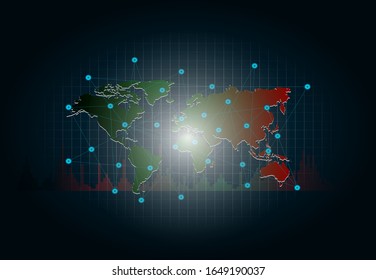 World Map Communication Global Network Connection Stock Illustration ...