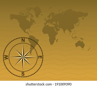 World Map Compass Stock Illustration 191009390 | Shutterstock