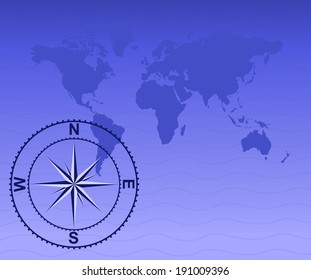 World Map Compass Stock Illustration 191009396 | Shutterstock