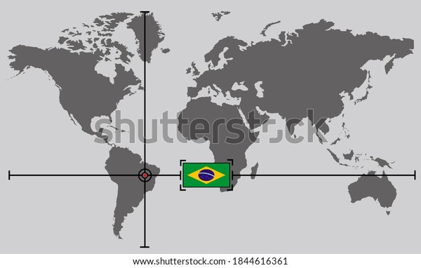 World Map Coordinate Point Positioned By Stock Illustration 1844616361