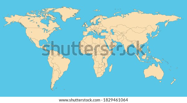 World Map Countries Borders Worldmap Background Stock Illustration ...