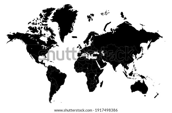 Ilustrasi Stok World Map Countries Borders Worldmap Background ...