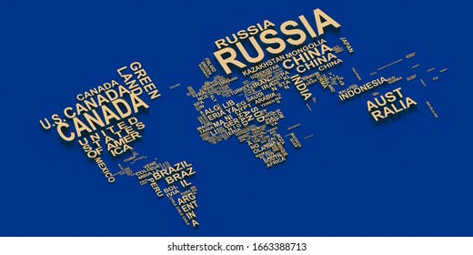 423 World map countries name text typography Images, Stock Photos ...