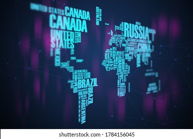 World Map Countries Wordcloud Stock Vector (Royalty Free) 72328978 ...