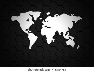 World Map Dark Background Stock Illustration 445764784 | Shutterstock