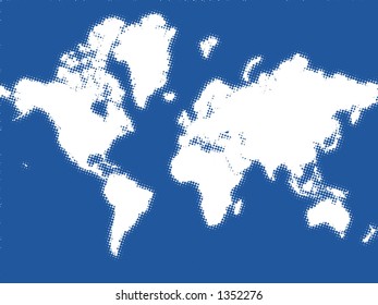 World Map Dark Blue Stock Illustration 1352276