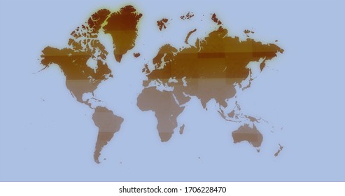 Ilustrasi Stok World Map Digital Glitch Effect Overlayed 1706228470 ...