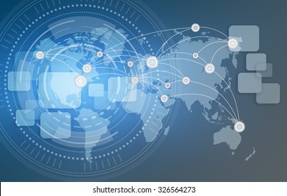 World Map Dots Lines Between Cities 스톡 일러스트 326564273 | Shutterstock